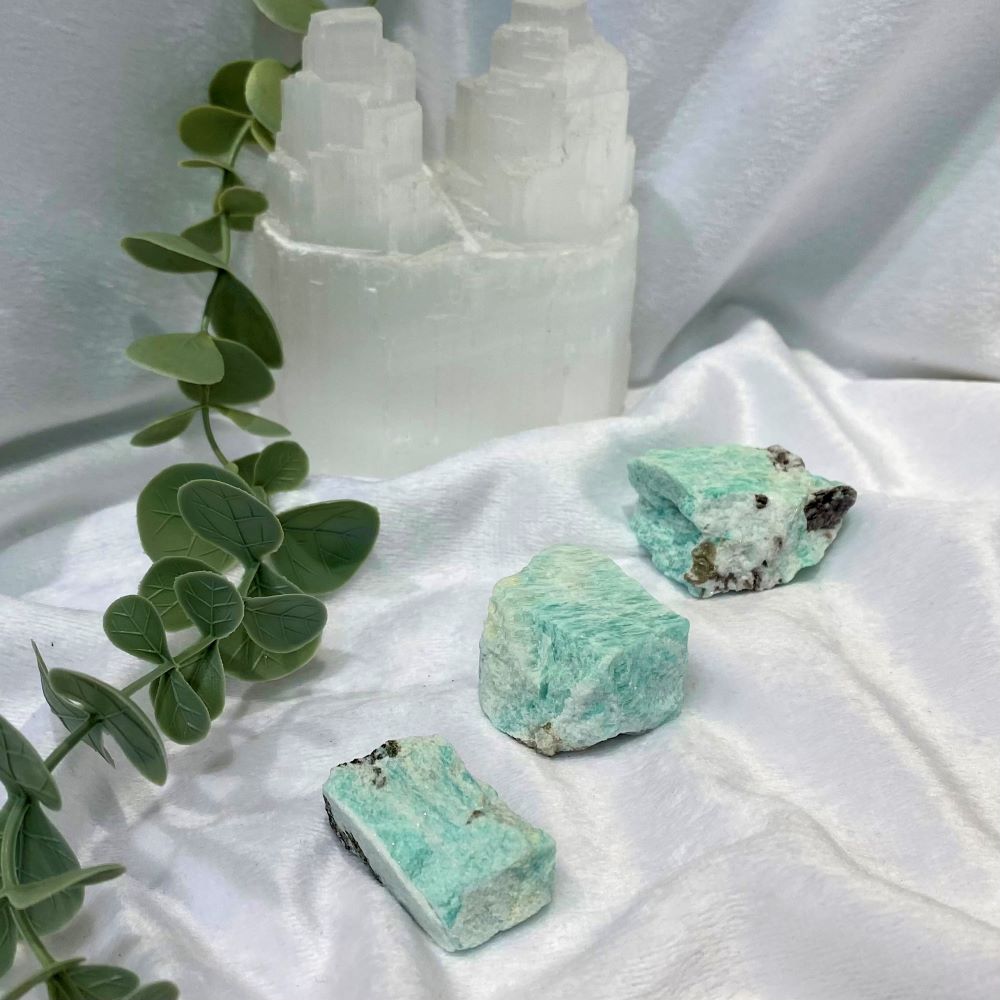 Amazonite natural chunks various sizes – The Crystal and Wellness Warehouse